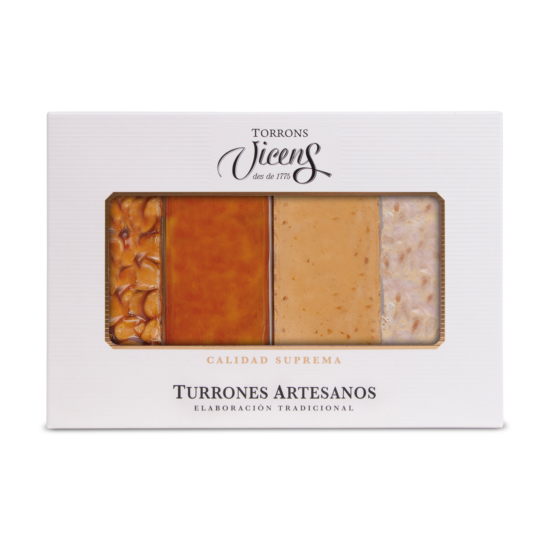 Caja de 4 Turrones Artesanos 80g Nº1 - Torrons Vicens